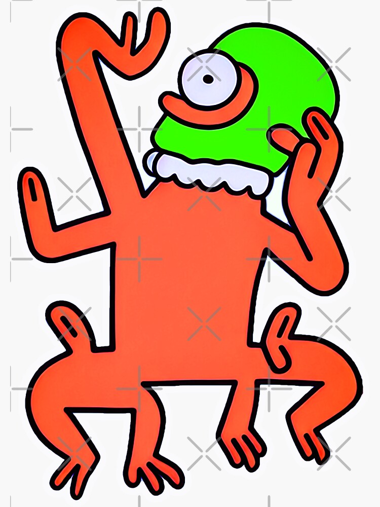 "Cute Orange Cartoon Alien " Sticker for Sale by xanthesdad | Redbubble