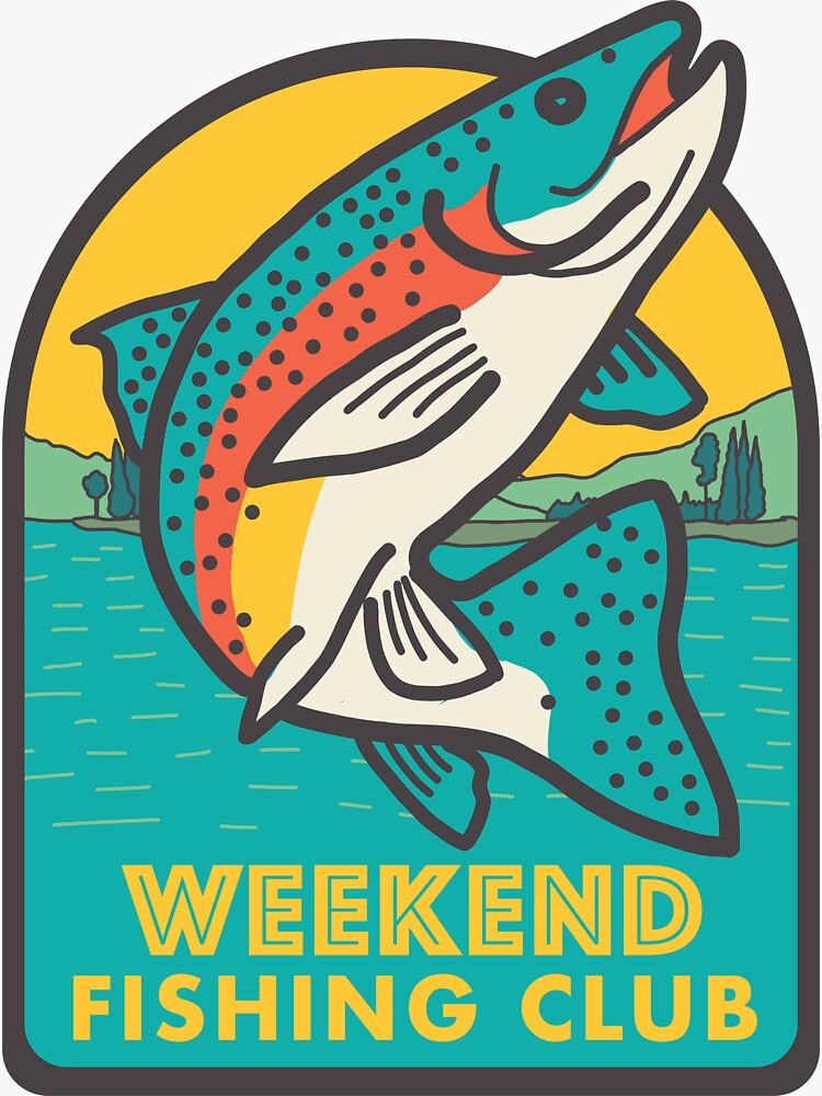"Weekend Fishing club vintage badge" Sticker for Sale by Dryface ...