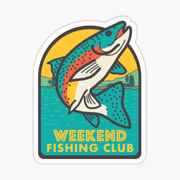 "Weekend Fishing club vintage badge" Sticker for Sale by Dryface ...