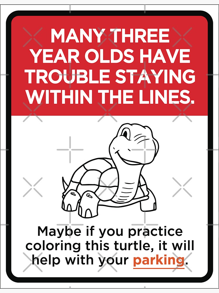 "Bad Parking Note - Funny Joke Signs" Sticker for Sale by -Koleidescope ...