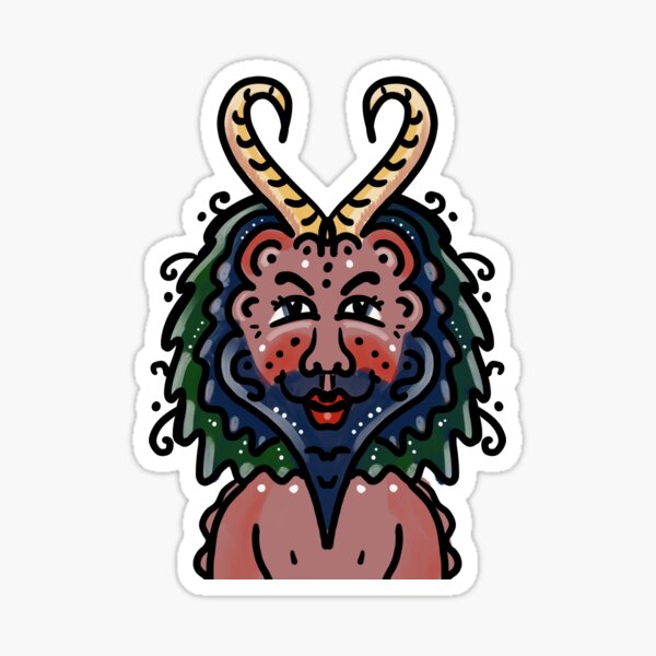 Pegatina «El Gran Dios Pan - mitad hombre mitad cabra - ilustración ...