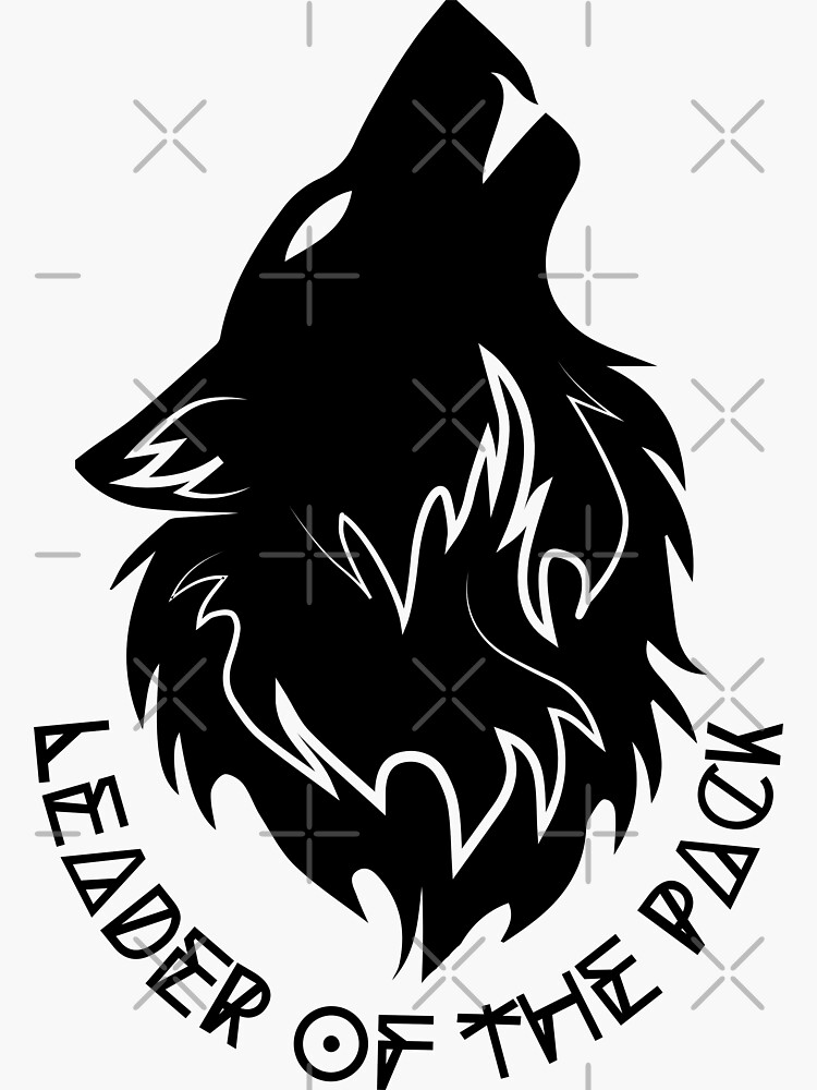 "Leader of the Pack - Howling Alpha Wolf Head 2" Sticker for Sale by ...