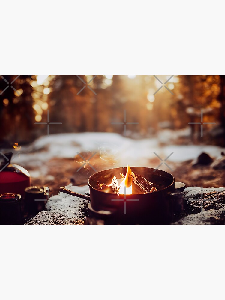 "Campfire cooking in the wilderness" Sticker for Sale by ArtlantisSyn ...