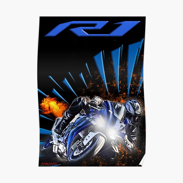 "Yamaha YZF R1M racing" Poster for Sale by Evomotoarte | Redbubble