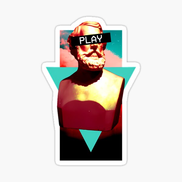 "Vaporwave Statue Aesthetic Play Bust 1980 Surreal" Sticker for Sale by ...