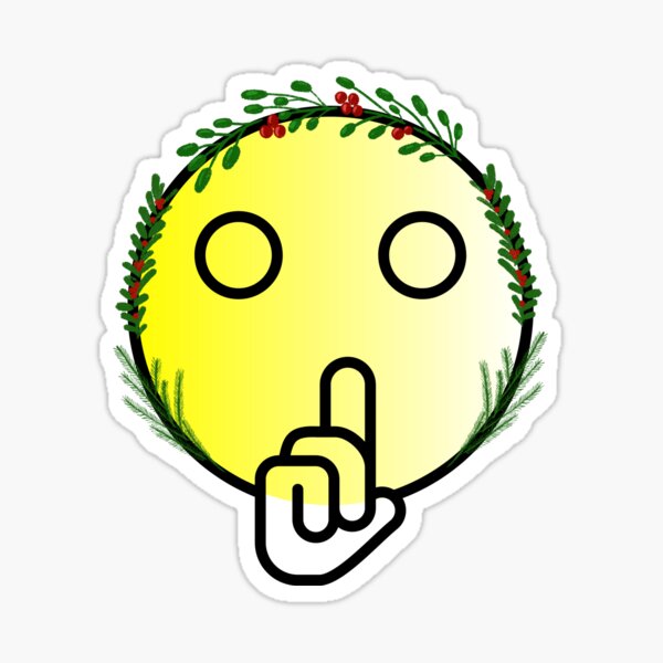 "Shushing Face Emoji" Sticker for Sale by Ora24 | Redbubble