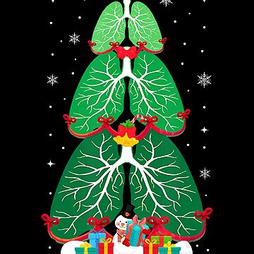"Lung Christmas Tree Respiratory Therapy Xmas Therapist" Sticker for ...
