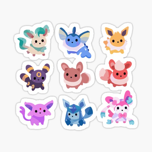 Pegatina «collage de la evolución de chibi» de Mzusmann32 | Redbubble