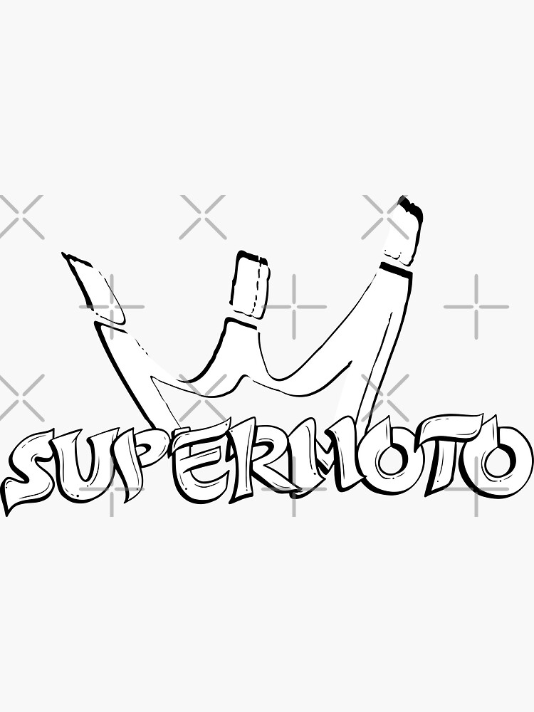 "Supermoto graffiti crown logo" Sticker for Sale by Rev-Style | Redbubble