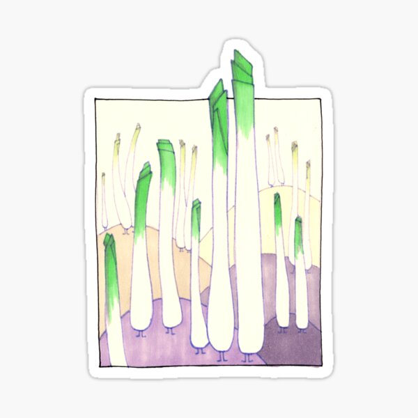 "Leek field" Sticker for Sale by Mjika | Redbubble
