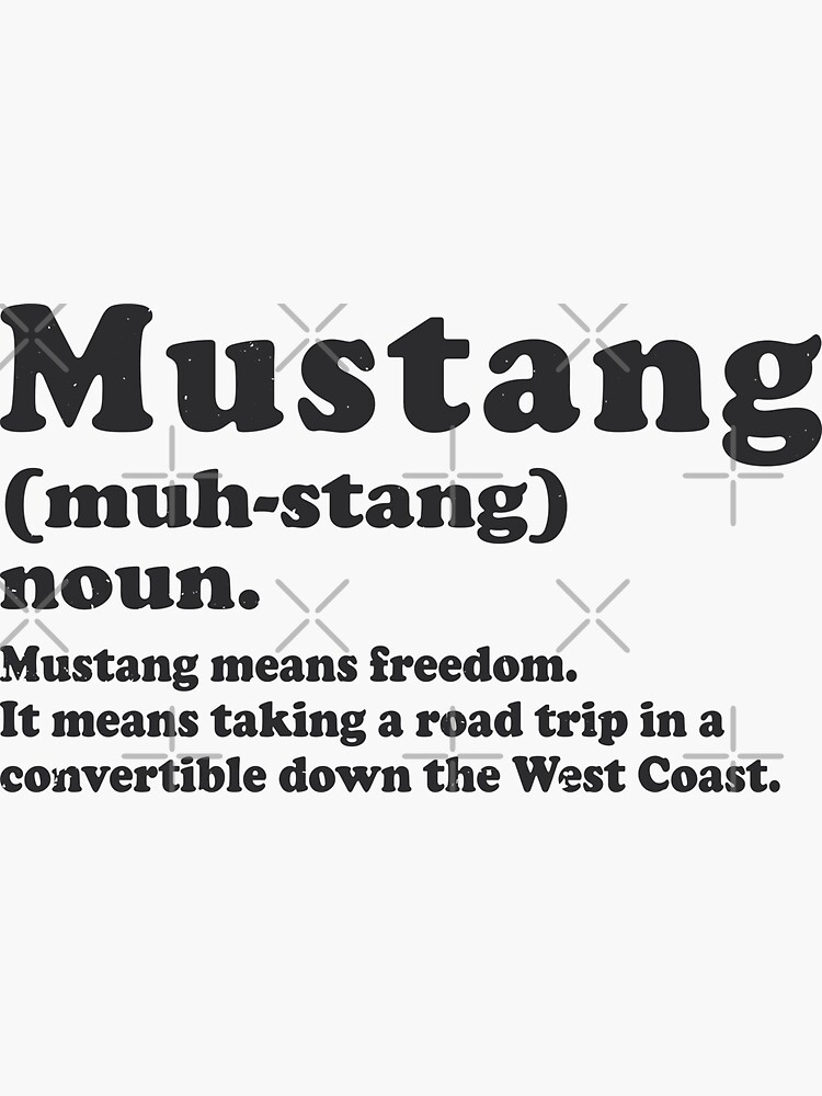 "Mustang Definition Vintage Car" Sticker for Sale by TonySpencer ...