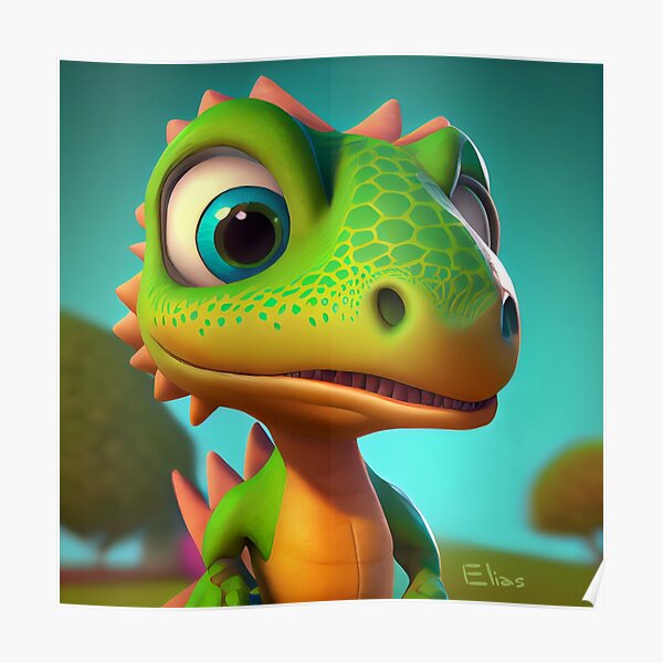 "Baby Dinosaur Dino Bambino - Elias" Poster for Sale by KOTOdesign ...