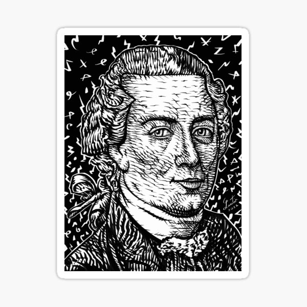 "IMMANUEL KANT ink portrait" Sticker for Sale by lautir | Redbubble