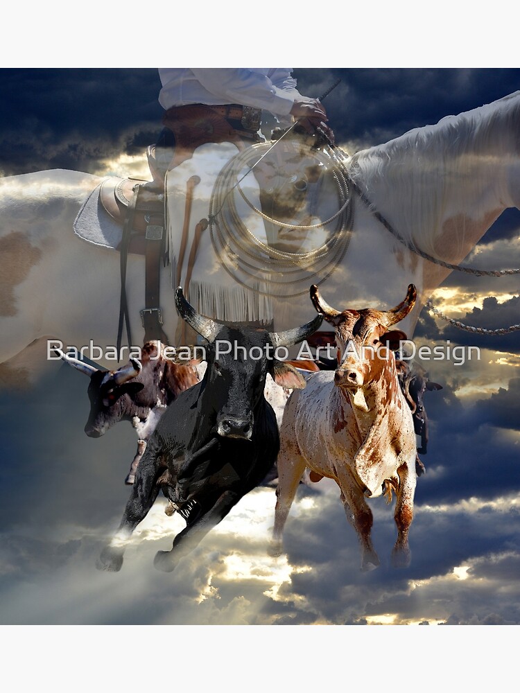 "TEAM ROPING. WESTERN RIDING. COW HORSE, RANCH HORSE." Art Print for ...