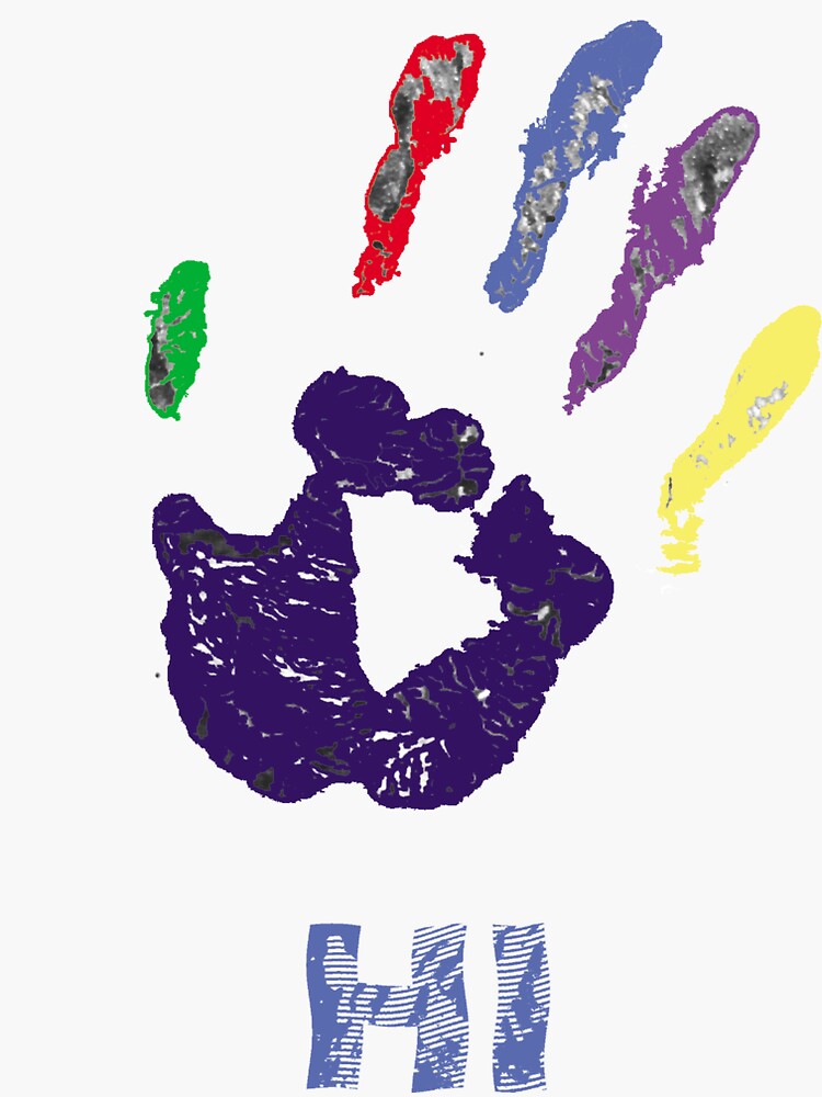 "Hi, high five" Sticker for Sale by Monikatees | Redbubble