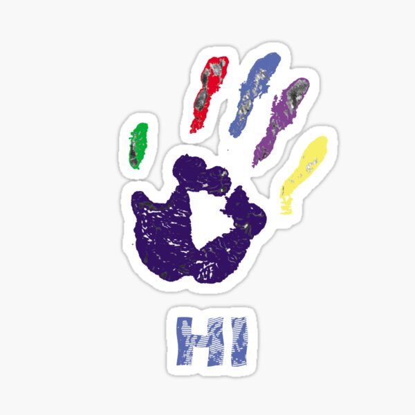 "Hi, high five" Sticker for Sale by Monikatees | Redbubble
