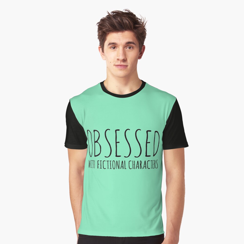"Obsessed with fictional characters (black)" Sticker for Sale by ...