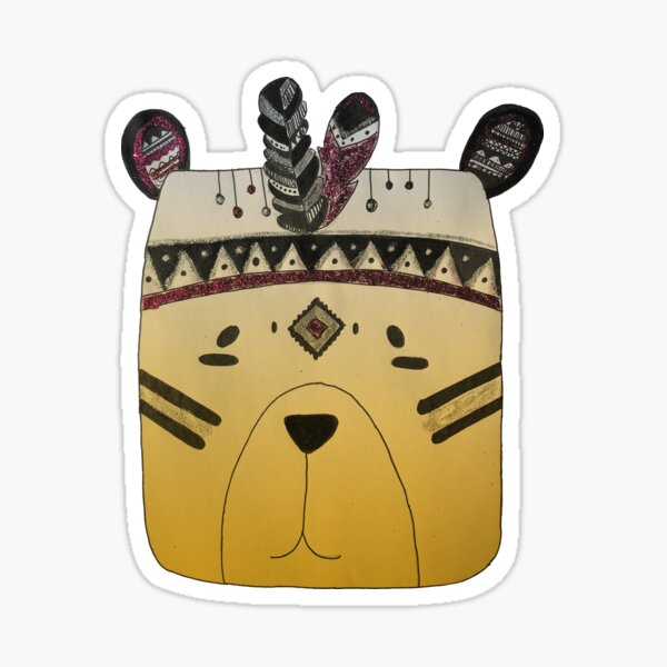 "Blessed Bear - Gold gradient" Sticker for Sale by iPaintshop | Redbubble