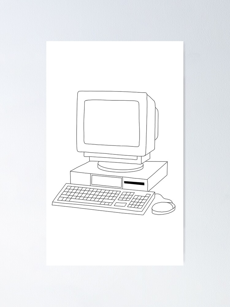 "Line Art Computer" Poster for Sale by BrynneL | Redbubble