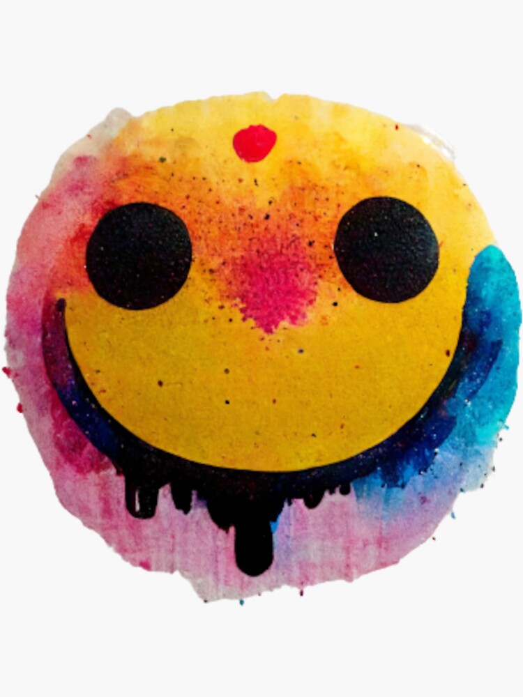 "smiley face dripping design" Sticker for Sale by DecoSpot | Redbubble