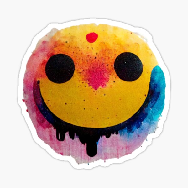 "smiley face dripping design" Sticker for Sale by DecoSpot | Redbubble