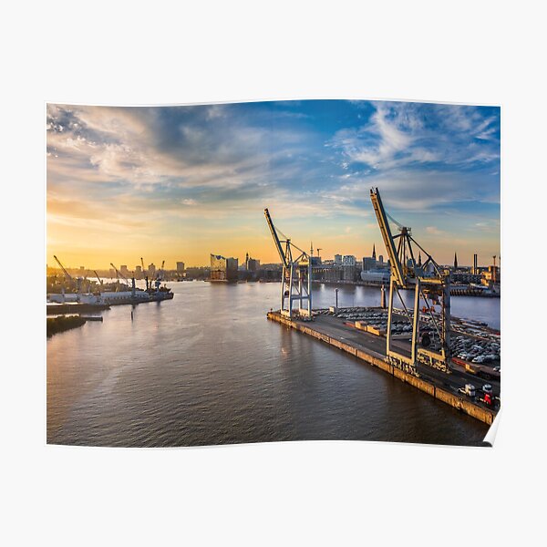"Container terminal in the port of Hamburg, Germany" Poster for Sale by ...