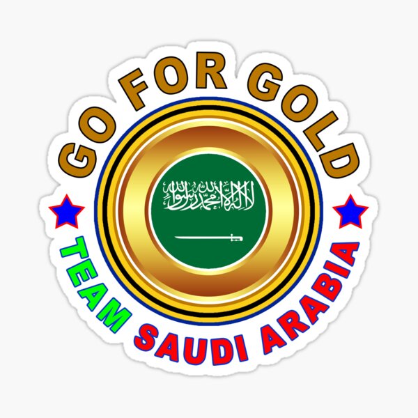 "GO FOR GOLD TEAM SAUDI ARABIA | World cup Design" Sticker for Sale by ...
