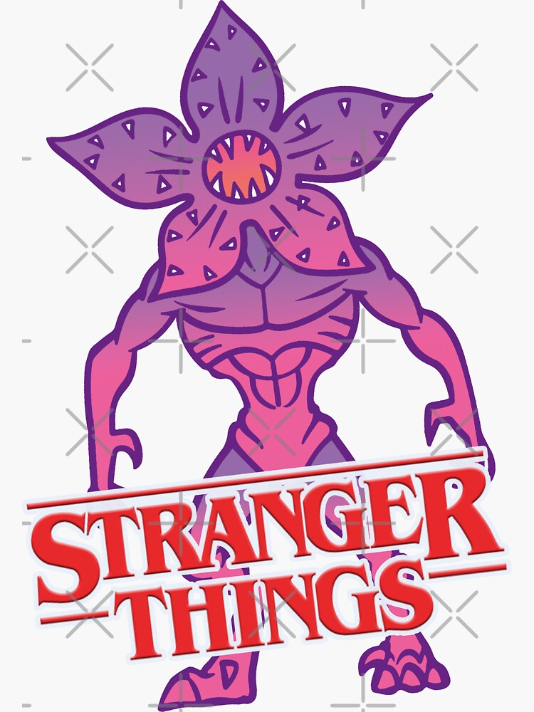 Pegatina «Patrón colorido de Demogorgon de la serie Stranger Things ...