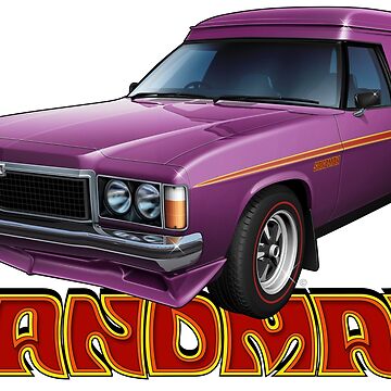"Illustrated HZ Holden Sandman Panel Van, Plum and Orange" Poster for ...