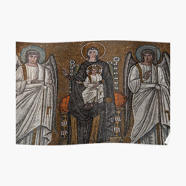 "Madonna and Christ Child on jewelled throne, Ravenna" Poster for Sale ...