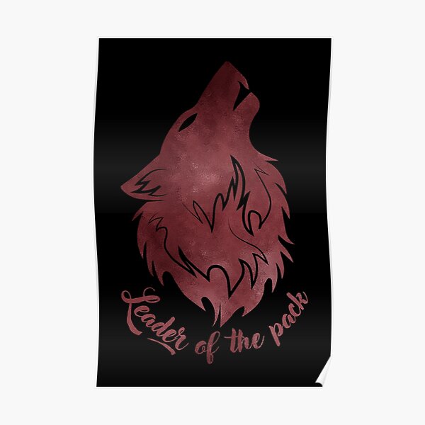 "Leader of the Pack - Shiny Bronze Howling Alpha Wolf Head" Poster for ...