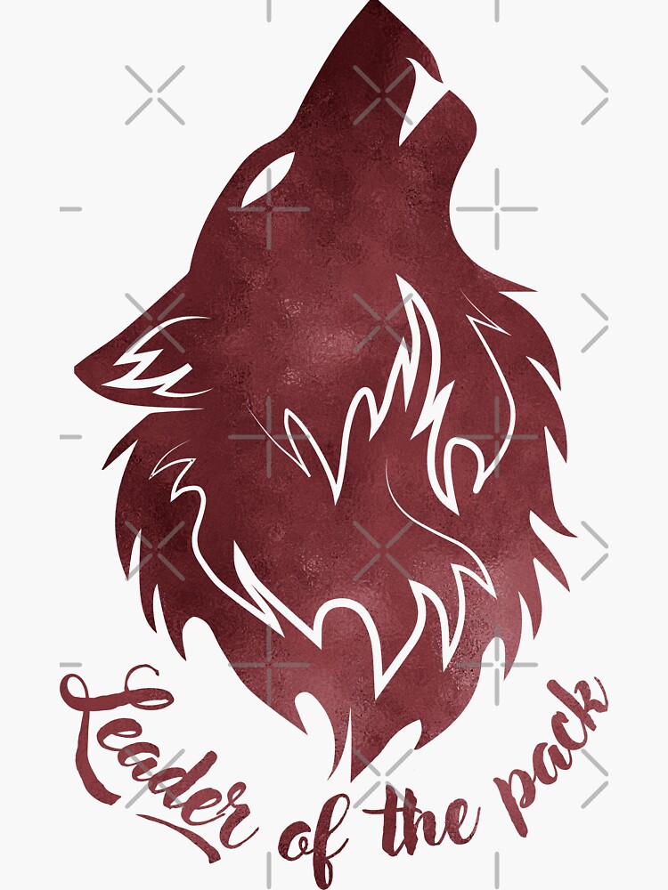 "Leader of the Pack - Shiny Bronze Howling Alpha Wolf Head" Sticker for ...