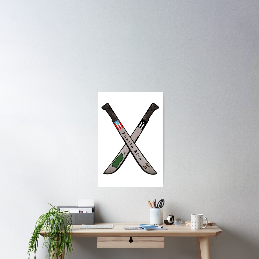 Póster «Puerto Rico Machete Bandera Mapa Coqui Taino» de liamaris ...