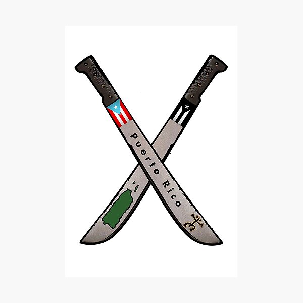 "Puerto Rico Machete Flag Map Coqui Taino" Photographic Print for Sale ...
