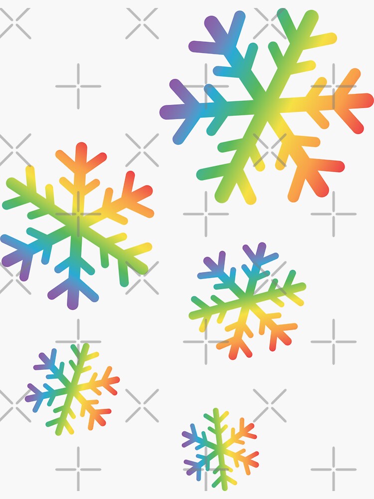 "Rainbow Christmas Snowflakes " Sticker for Sale by MollyJaneArt ...