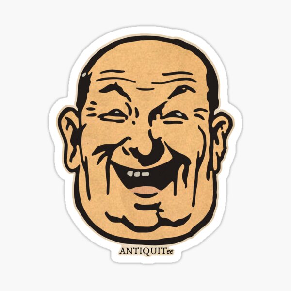 "THE LAUGHING MAN" Sticker for Sale by ANTIQUITees | Redbubble