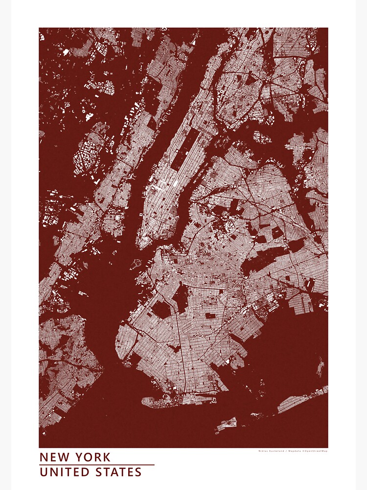 Pegatina «Ciudad de Nueva York - Mapa de la ciudad / Mapa / Plano de la ...