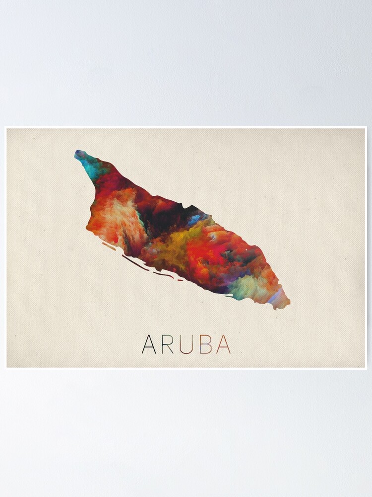 "Aruba Watercolor Map" Poster by map-lover | Redbubble
