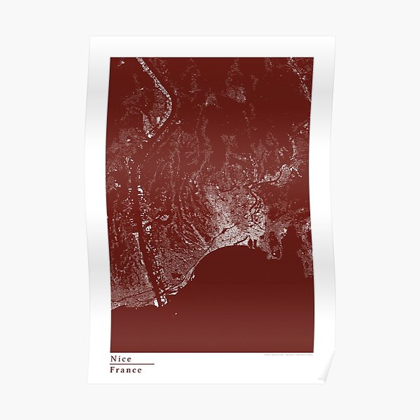 Póster «Niza - plano de la ciudad / mapa / plano de la figura - color ...