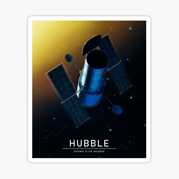 Hubble Stickers Redbubble HUBBLE SPACE TELESCOPE 3D' Poster