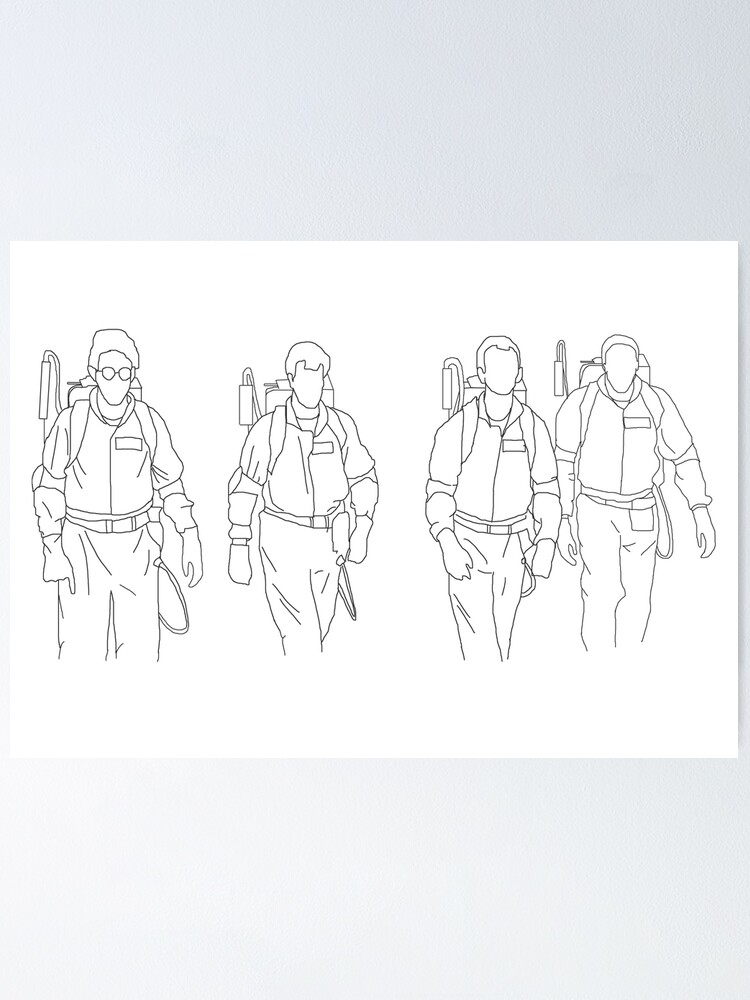 "Ghostbusters digital line drawing art" Poster for Sale by abimrshll ...
