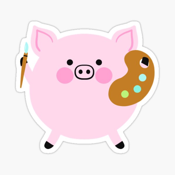 " Artist Pig" Sticker for Sale by Cleoentwistle | Redbubble