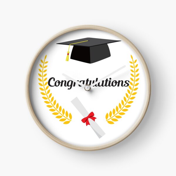 Horloge for Sale avec l'œuvre « Félicitations Graduation » de l'artiste ...