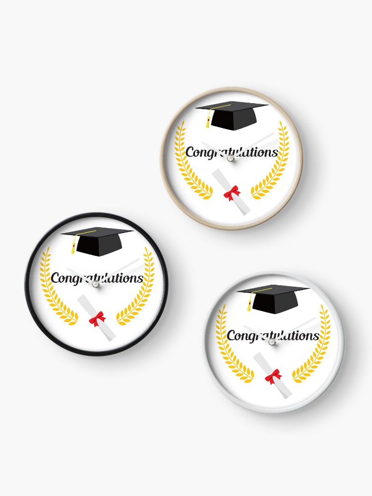 Horloge for Sale avec l'œuvre « Félicitations Graduation » de l'artiste ...