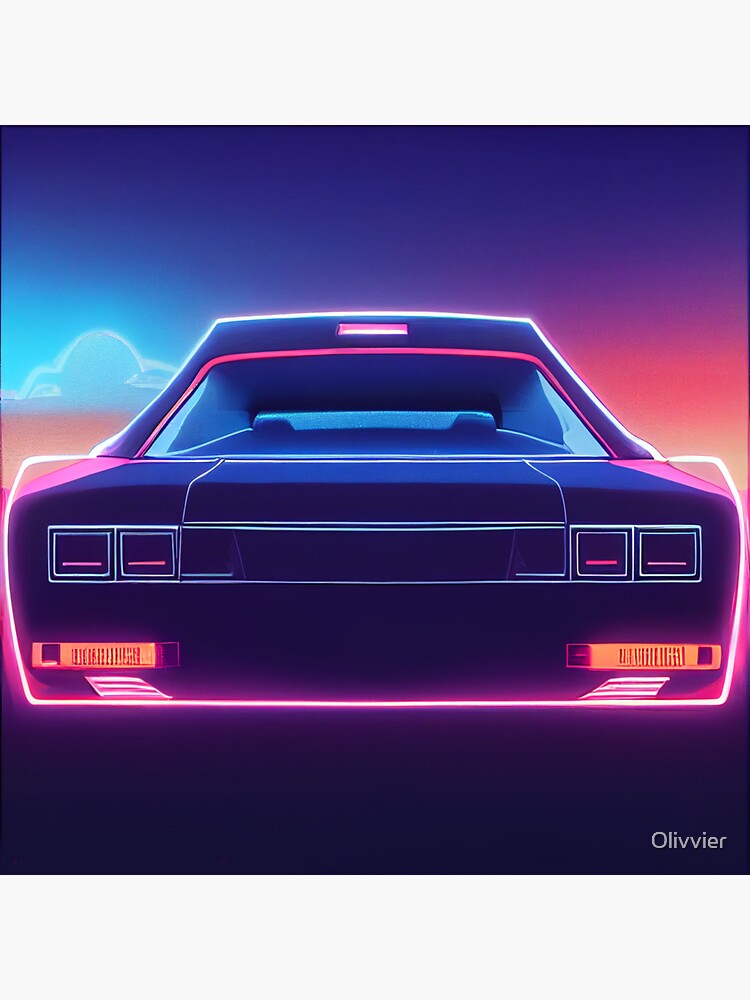 "Synthwave Car" Sticker for Sale by Olivvier | Redbubble