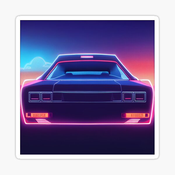 "Synthwave Car" Sticker for Sale by Olivvier | Redbubble