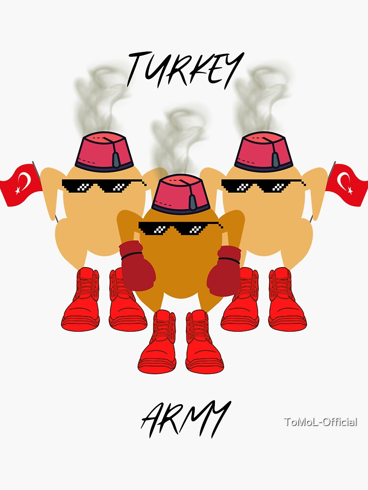 "Turkey army. Funny Thanksgiving!" Sticker for Sale by ToMoL-Official ...