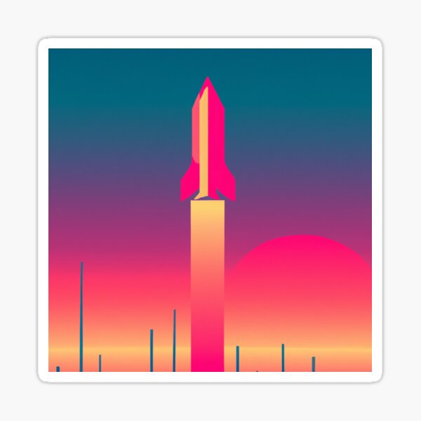 "Simple synthwave rocket launch" Sticker for Sale by SJG-digital ...