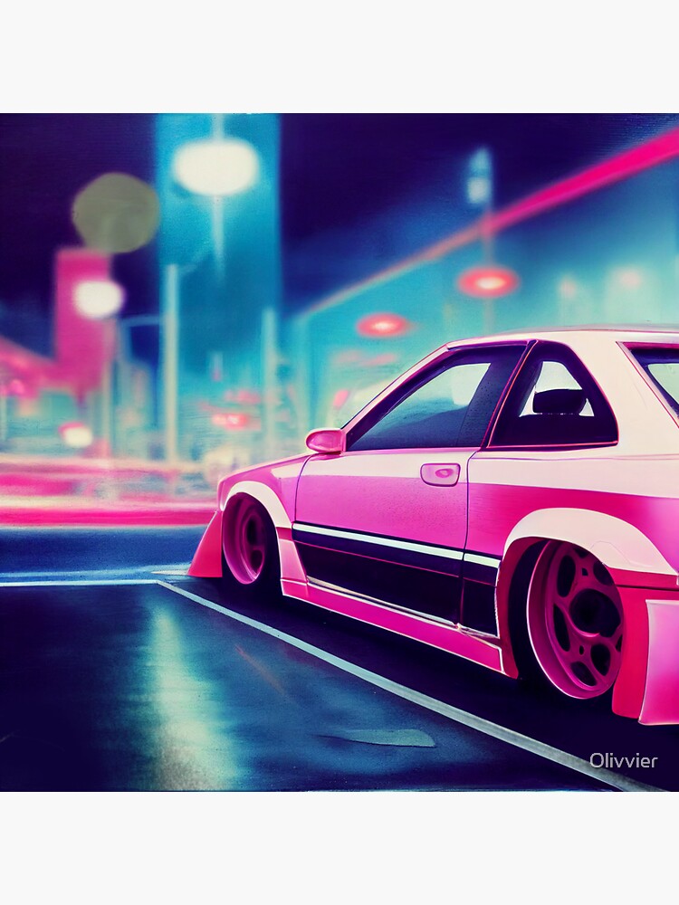 "Synthwave Car" Sticker for Sale by Olivvier | Redbubble