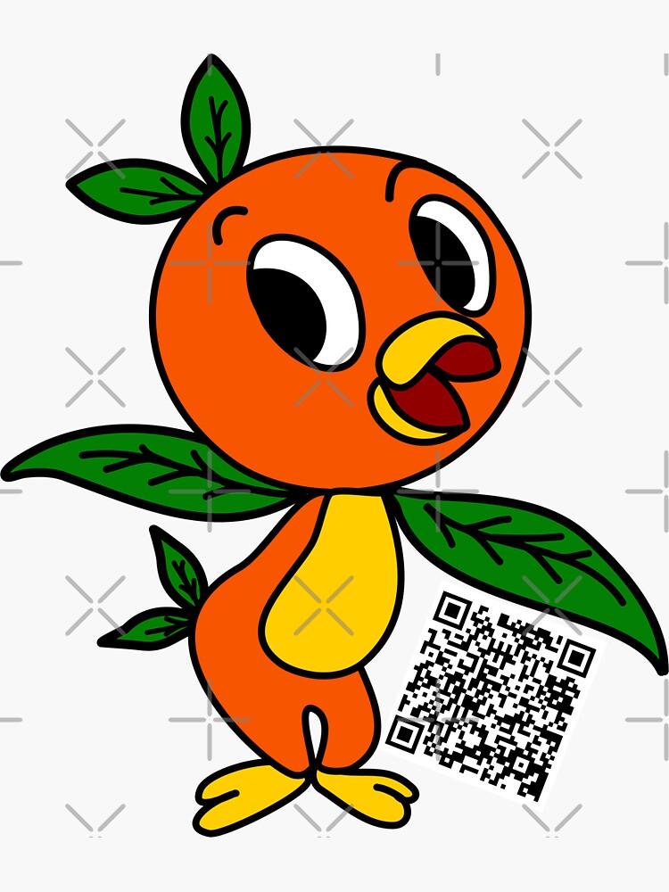 "Orange Bird with Sharilea Red Bubble QR code" Sticker for Sale by ...